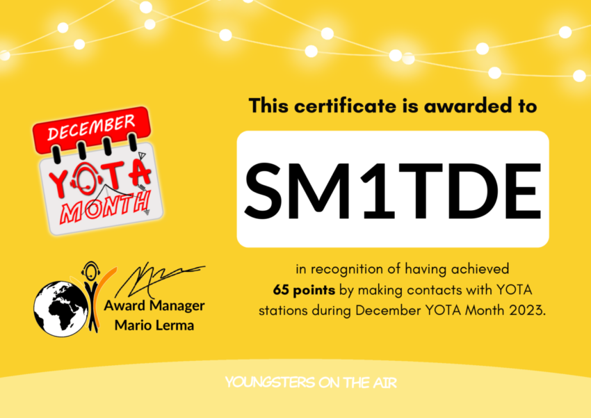 YOTA-month diplomen nu tillgängliga – Sektion HF